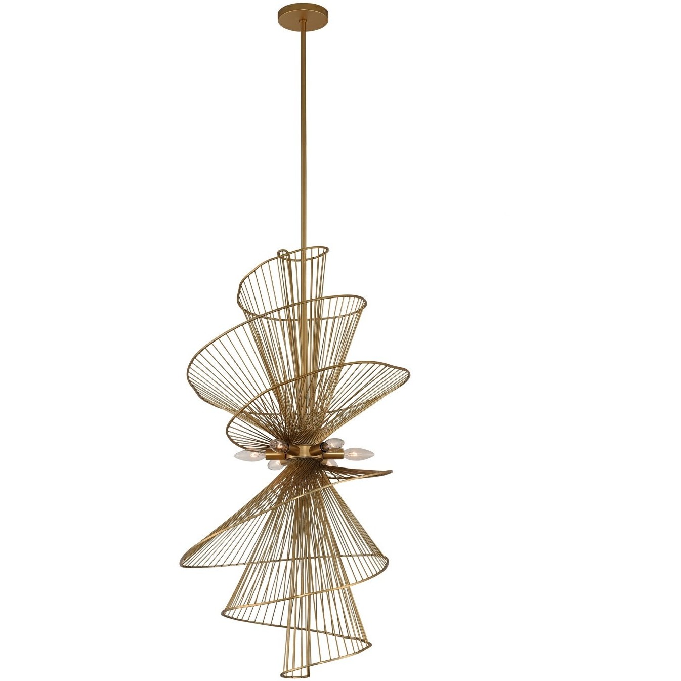 Kalco 315950NRB Aurora 6 Light 24 inch Nordic Brass Foyer Ceiling Light