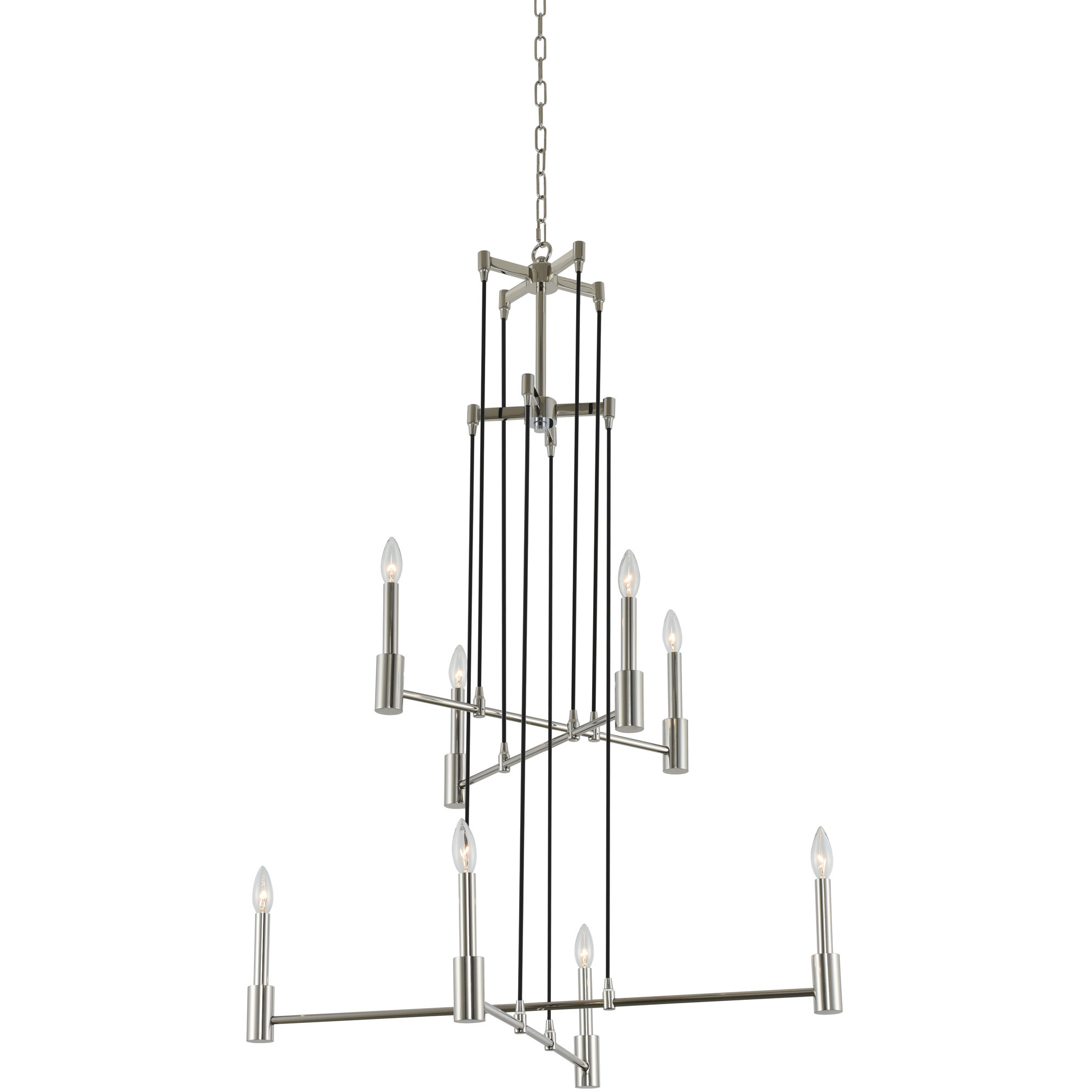 Kalco 509851PN Kingston 8 Light 34 inch Polished Nickel Foyer Light ...