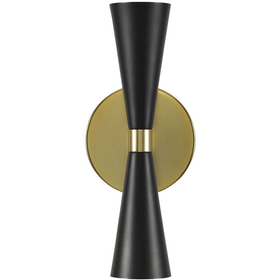 Kalco 310422BVB Milo Wall Sconce Wall Light in Black and Vintage Brass